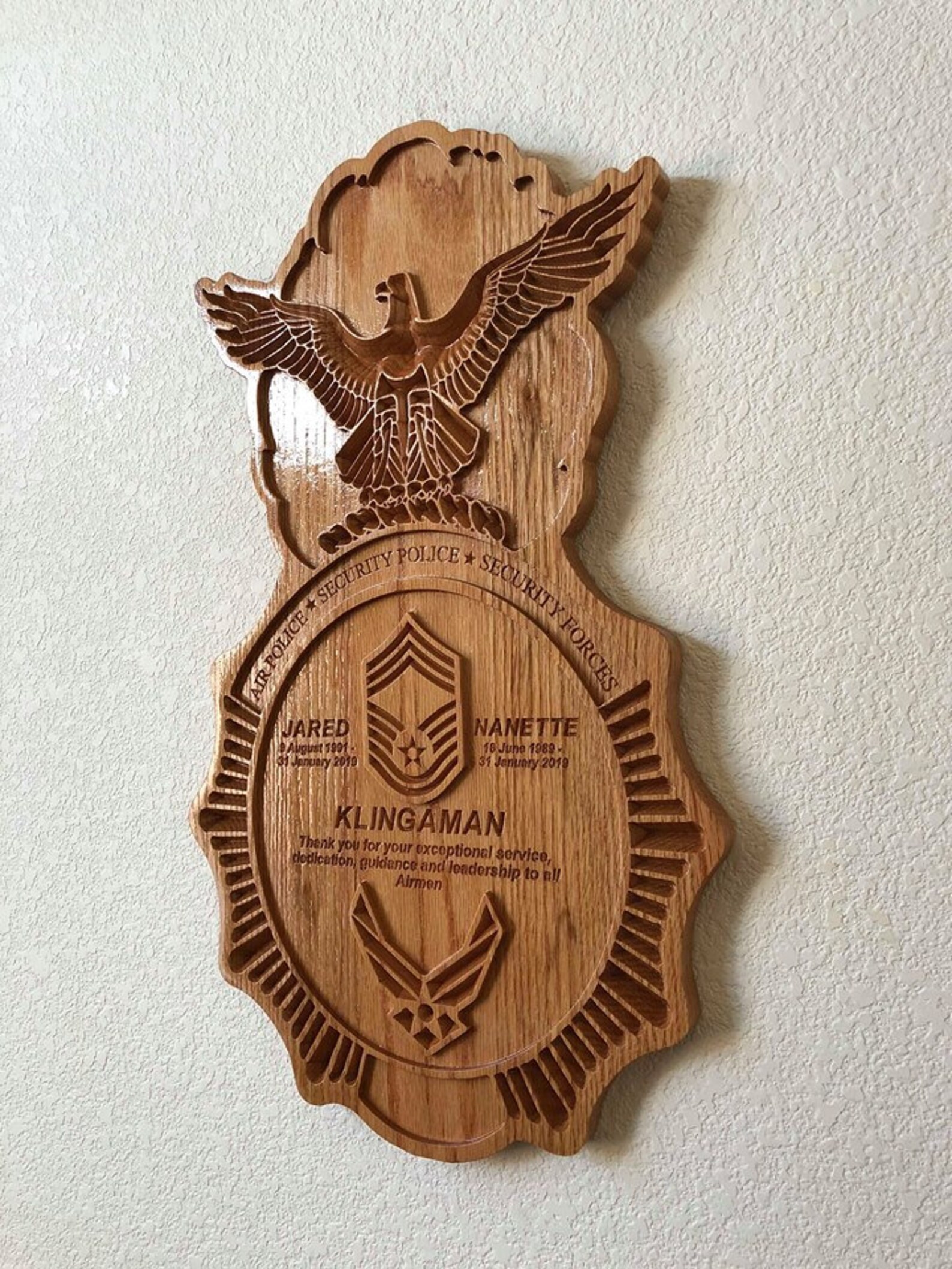 Security Forces Shield 37x22x3/4 | Etsy