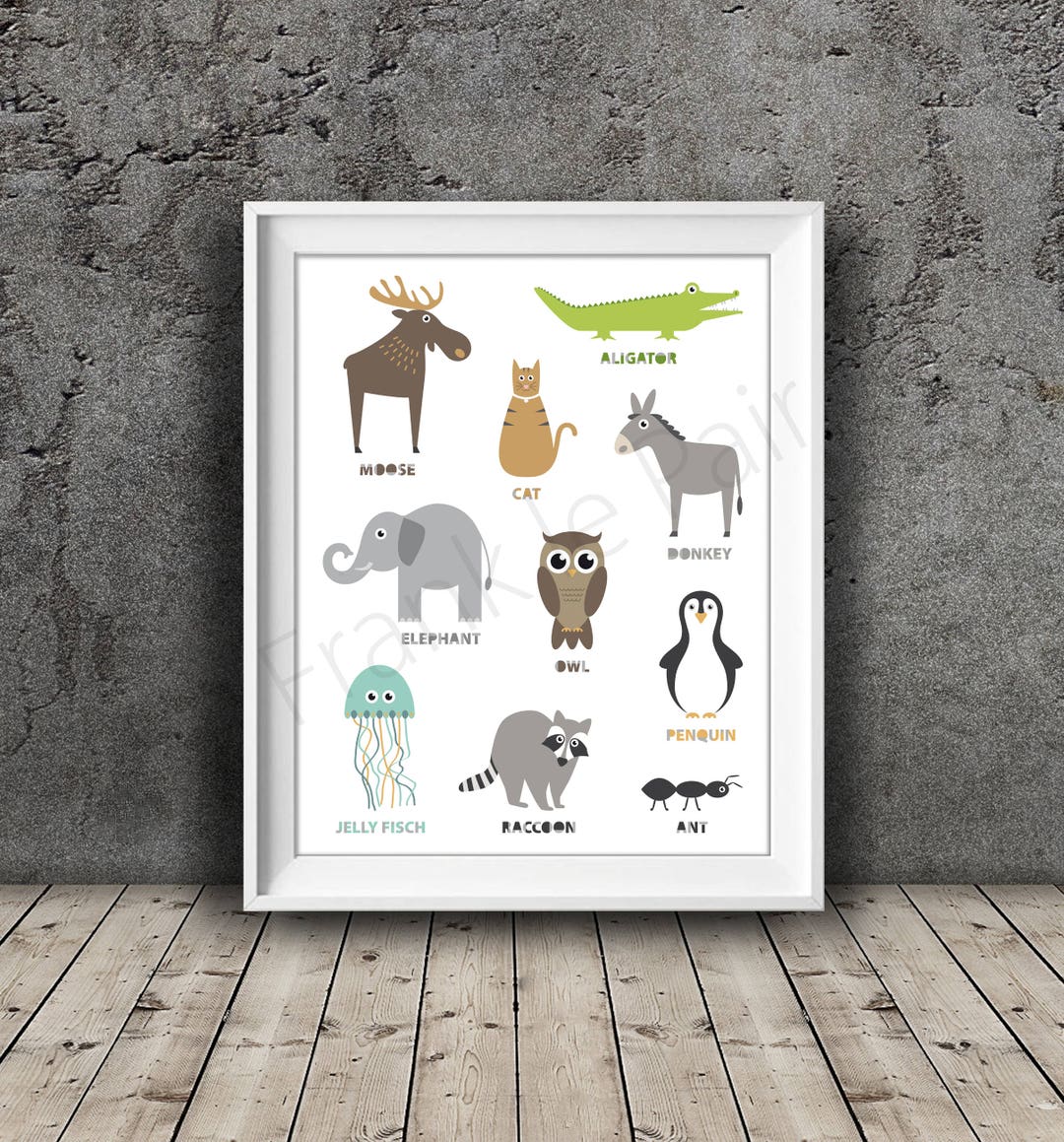 Animal Poster,wall Art for Kids,wall Art Kids,digital Download,nursery ...