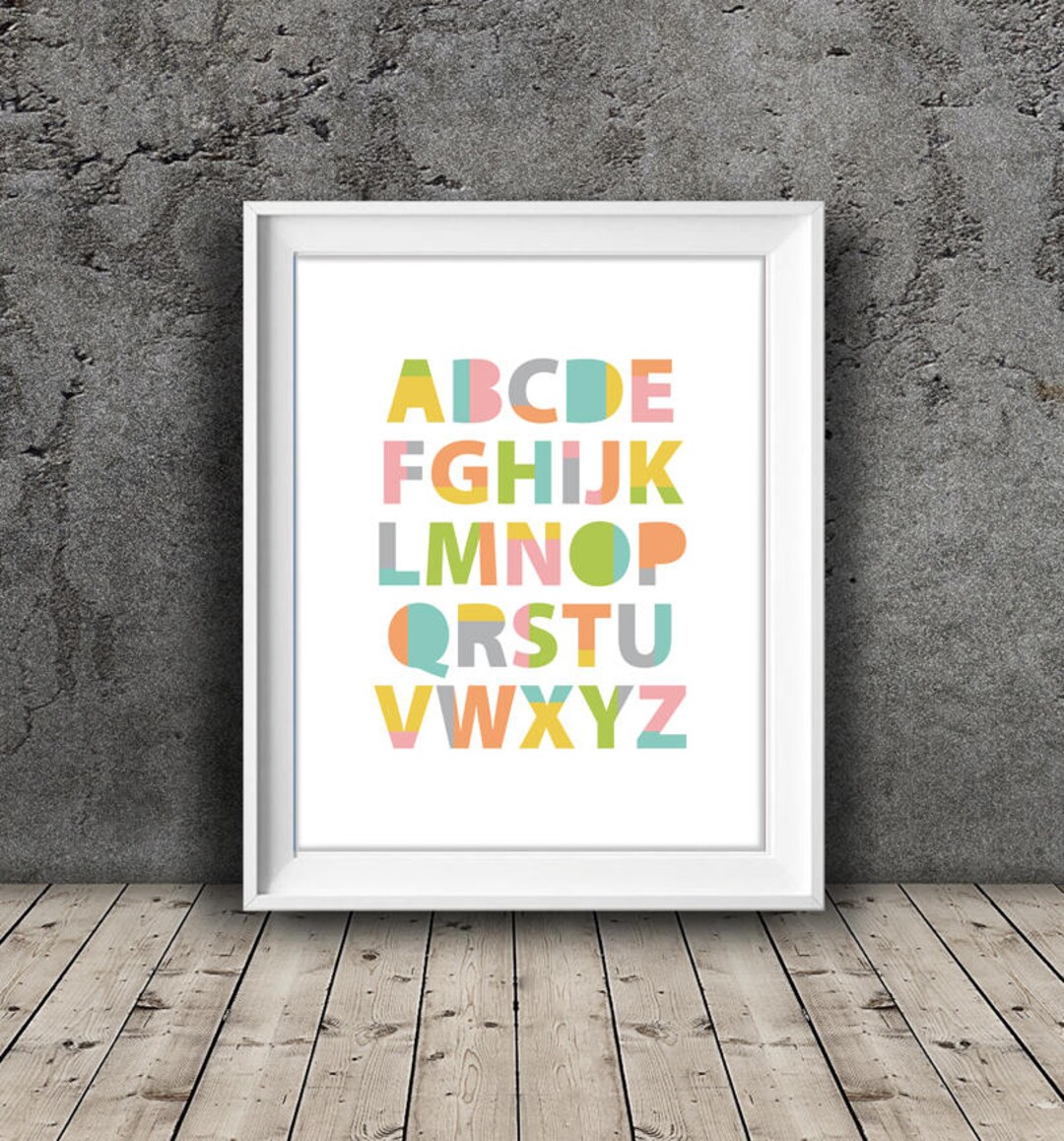 ABC Kids Art Print,alphabet Poster,nursery Print,playroom Wall Art,kids ...
