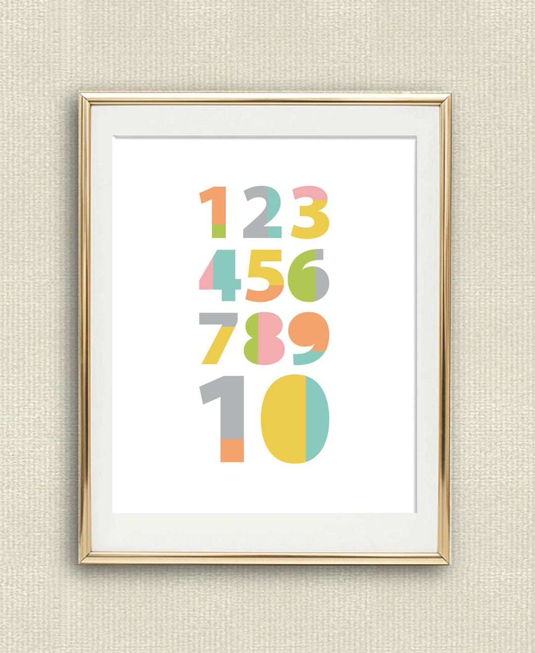 Numbers Kids Print, Playroom Decor, Kids Wall Art, Pastel Nursery Print ...