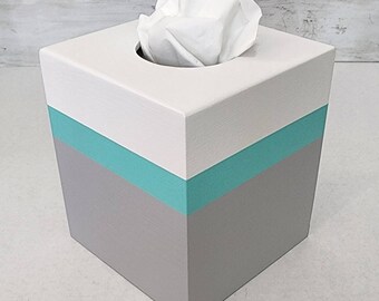 Aqua Tissue Box - Etsy