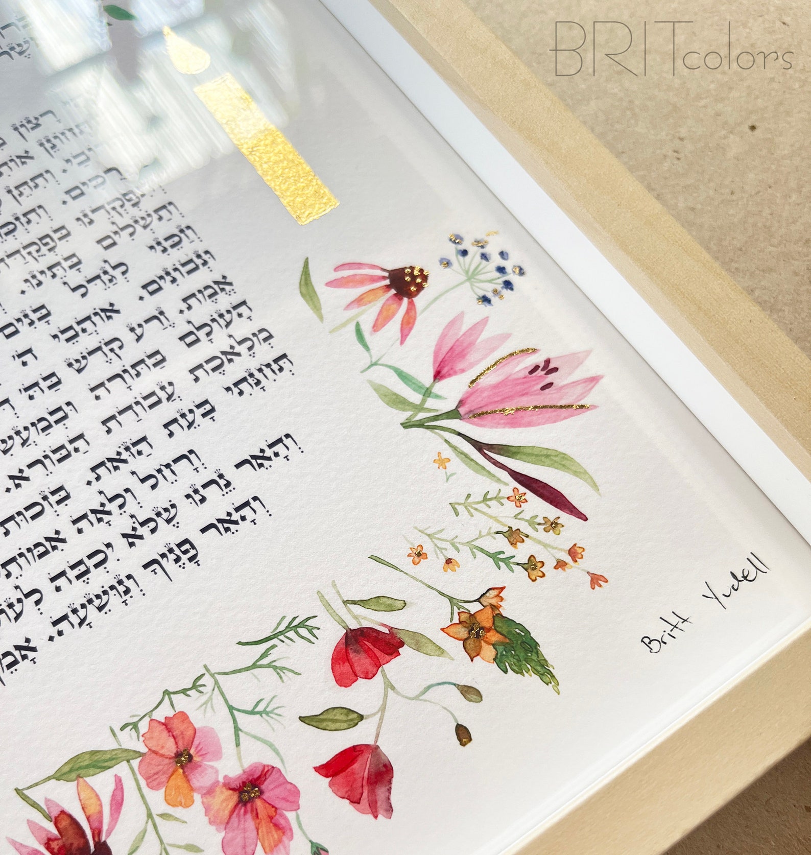 Shabbat Candle Lighting Blessing | Hebrew Prayer | Watercolor ...