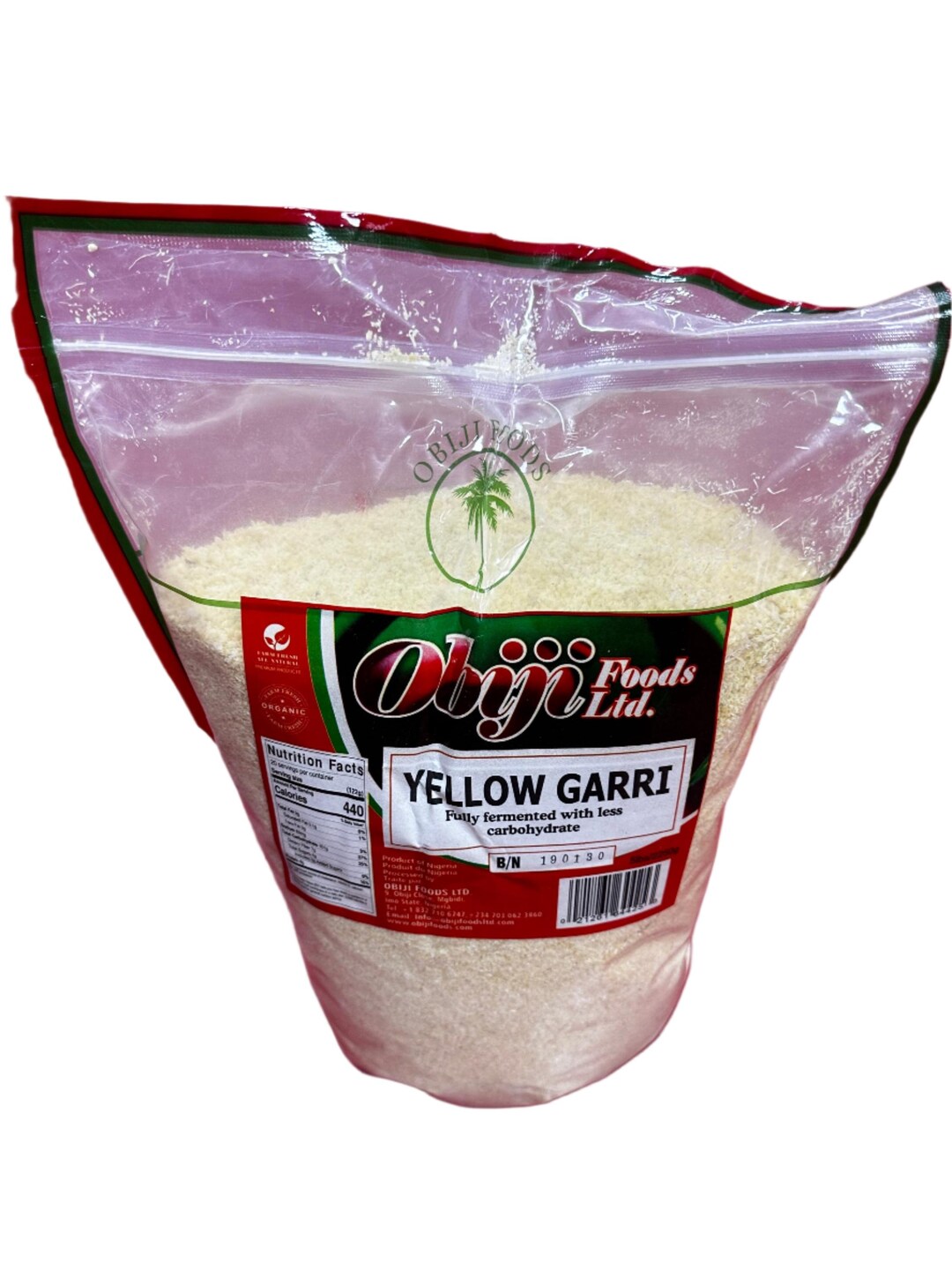 Obiji Foods Yellow Garri – Fully Fermented, Low-carb, Premium Cassava ...