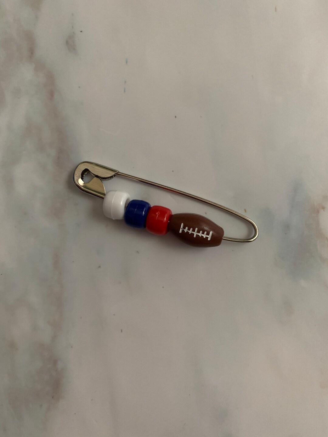 Football Bead Safety Pin *PICK YOUR TEAM* - Etsy