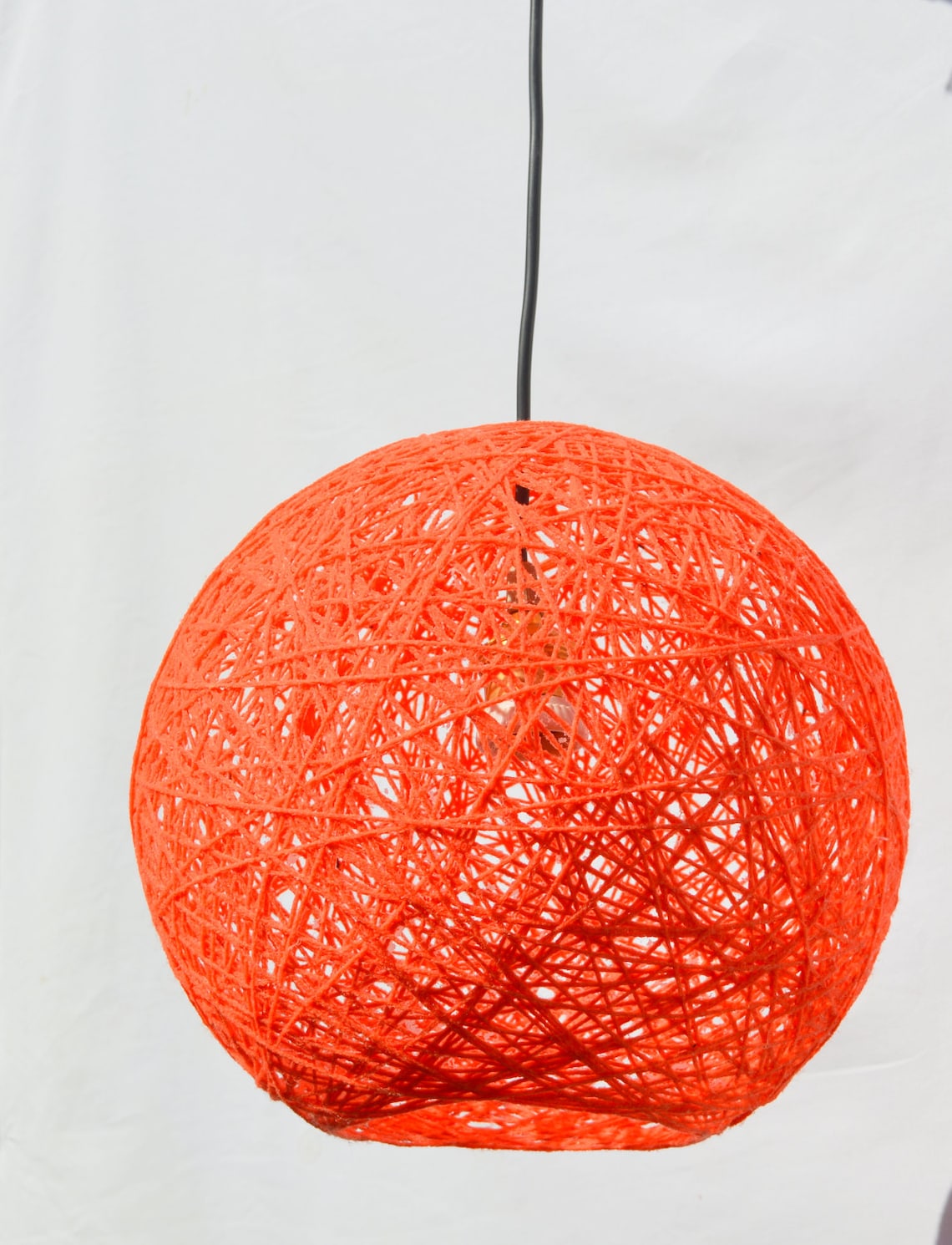 Orange Sphere. Modern Pendant Lamp. Globe Pendant Light. Lighting ...