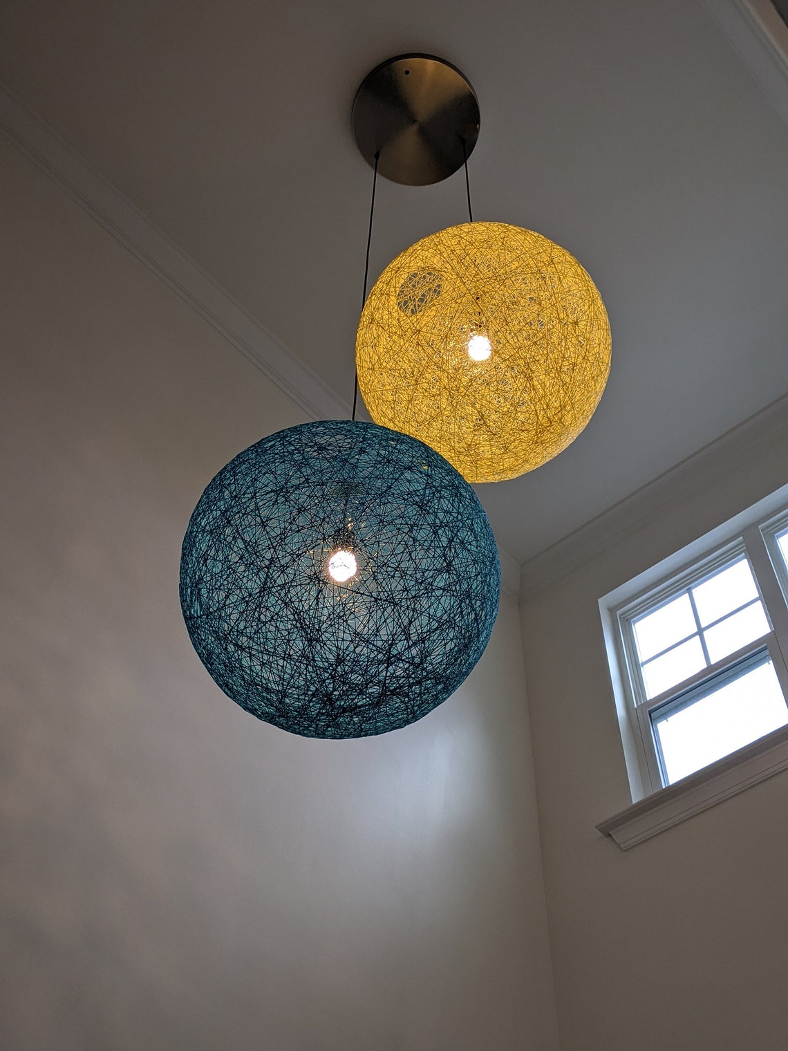 Scandinavian Living Room Lamp Sphere Bedroom Hanging Light. - Etsy