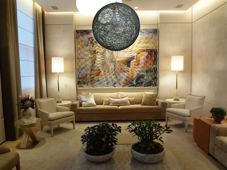 Giant Sphere Lighting Fixture, Globe Hanging Light. Modern Pendant Lamp ...