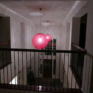 Red Ceiling Light. Sphere Lighting Fixture, Big Pendant Light. Modern ...