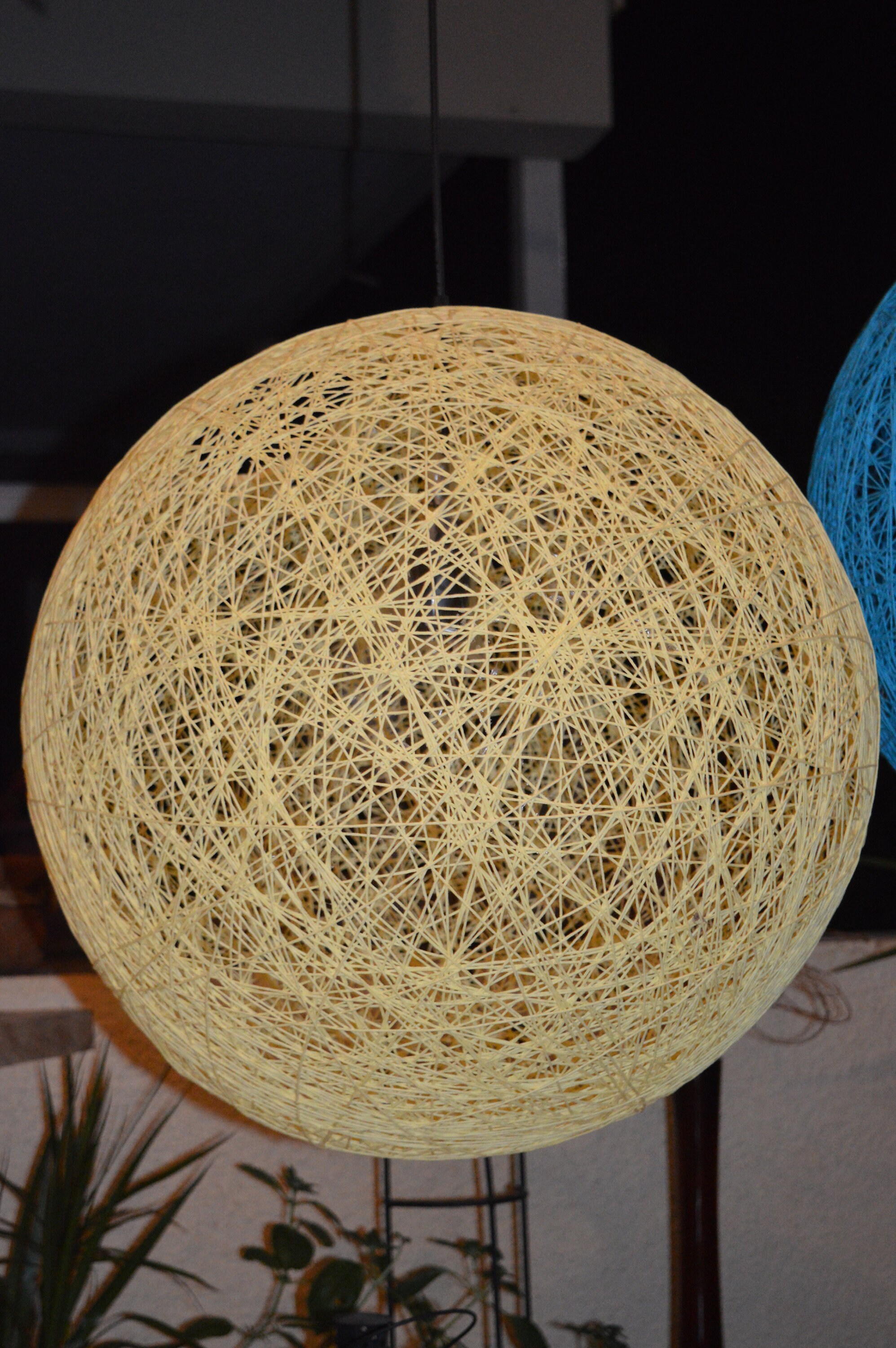 Big turquoise sphere lighting fixturependant light. Modern | Etsy