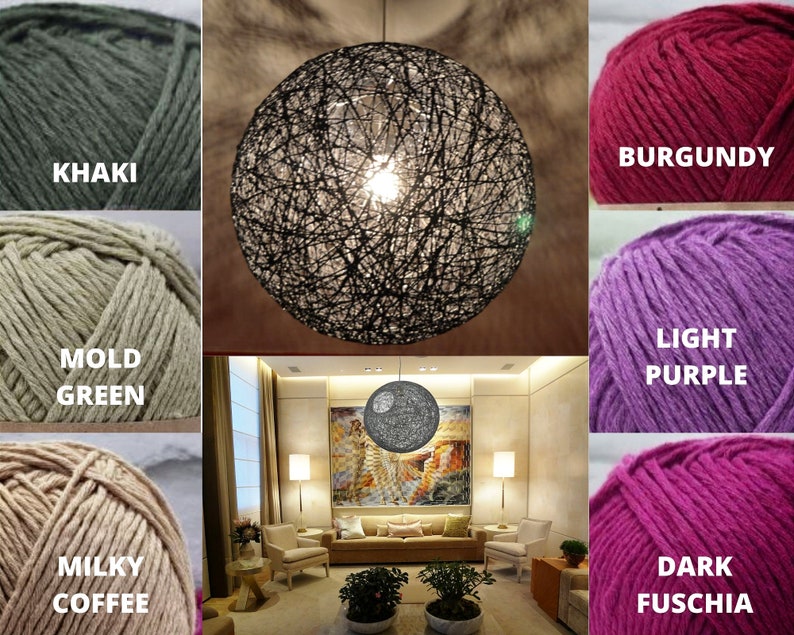 Macrame Pendant Light, Bar Lighting, Rustic Hemisphere Light, Modern ...