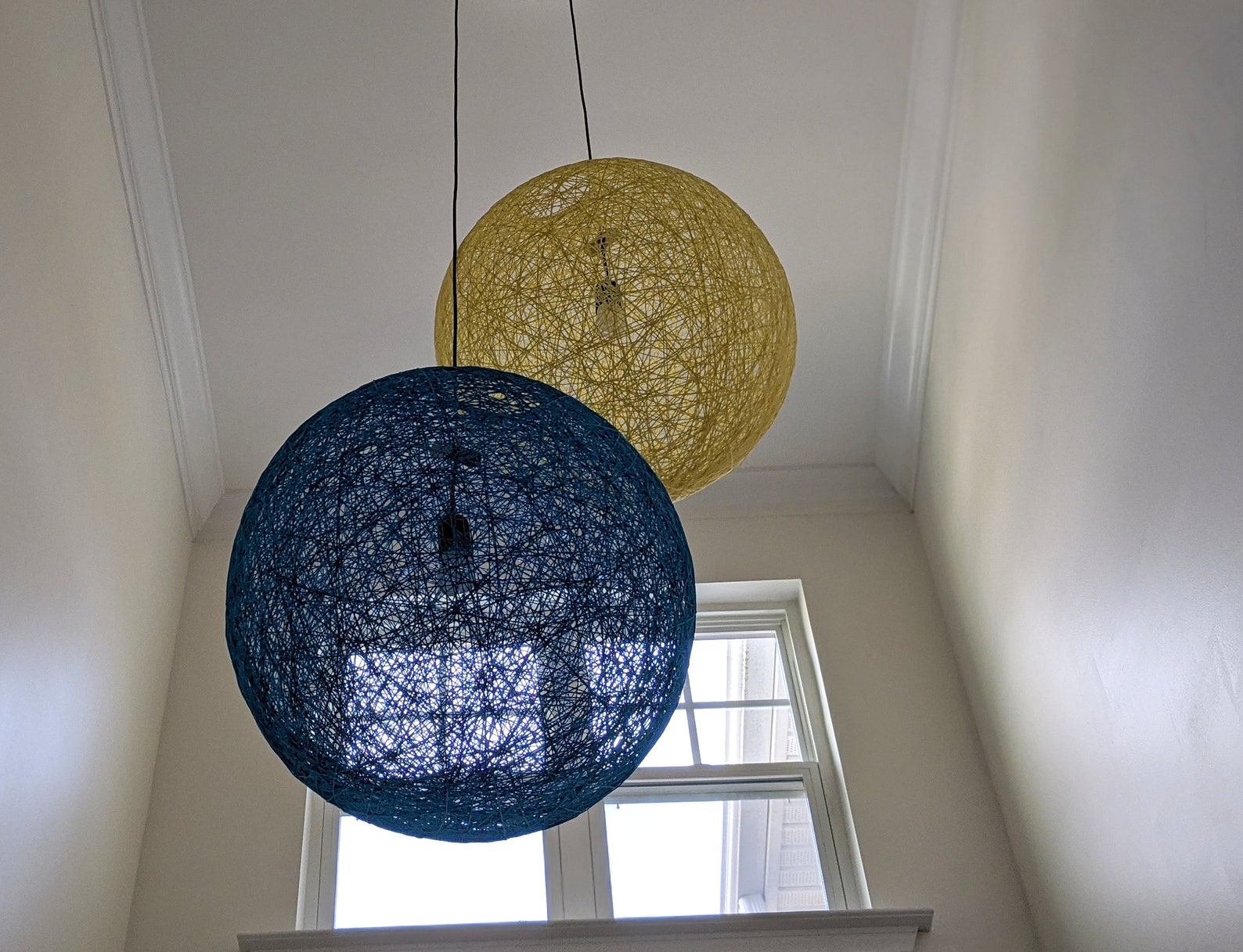 Giant String Sphere Pendant Light: Modern Bedroom Lighting (85cm-34 ...