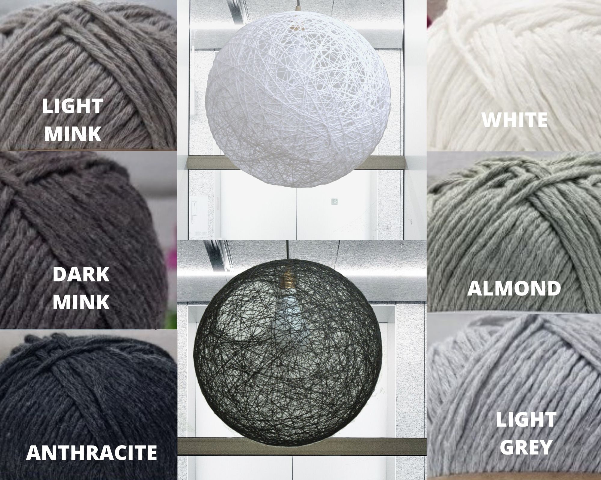 Brown String Shadow Lamp. Pendant Light Globe Pendant Lamp - Etsy