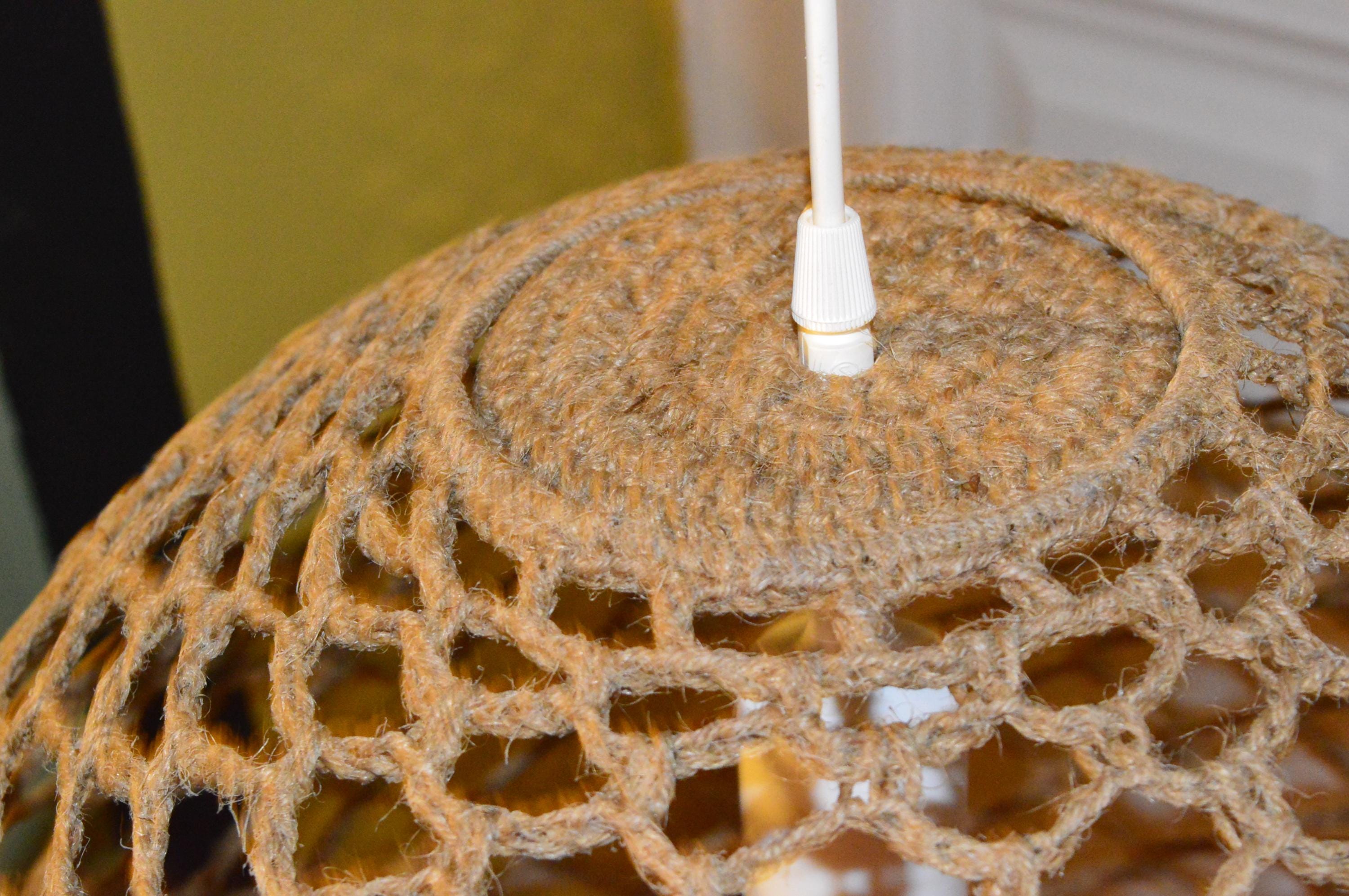 Globe Pendant Lamp. Sphere Crochet Hanging Light. Orb Crochet Pendant ...