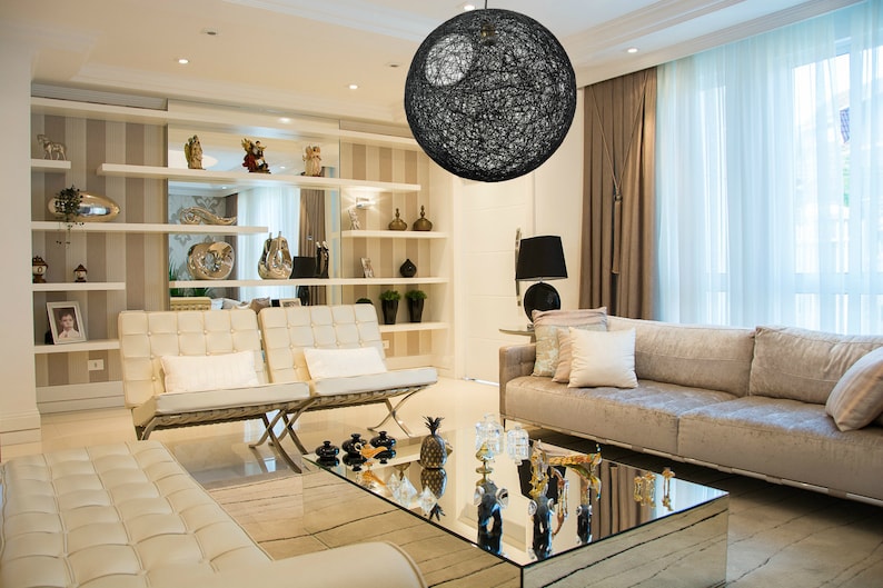 Giant Sphere Lighting Fixture, Globe Hanging Light. Modern Pendant Lamp ...