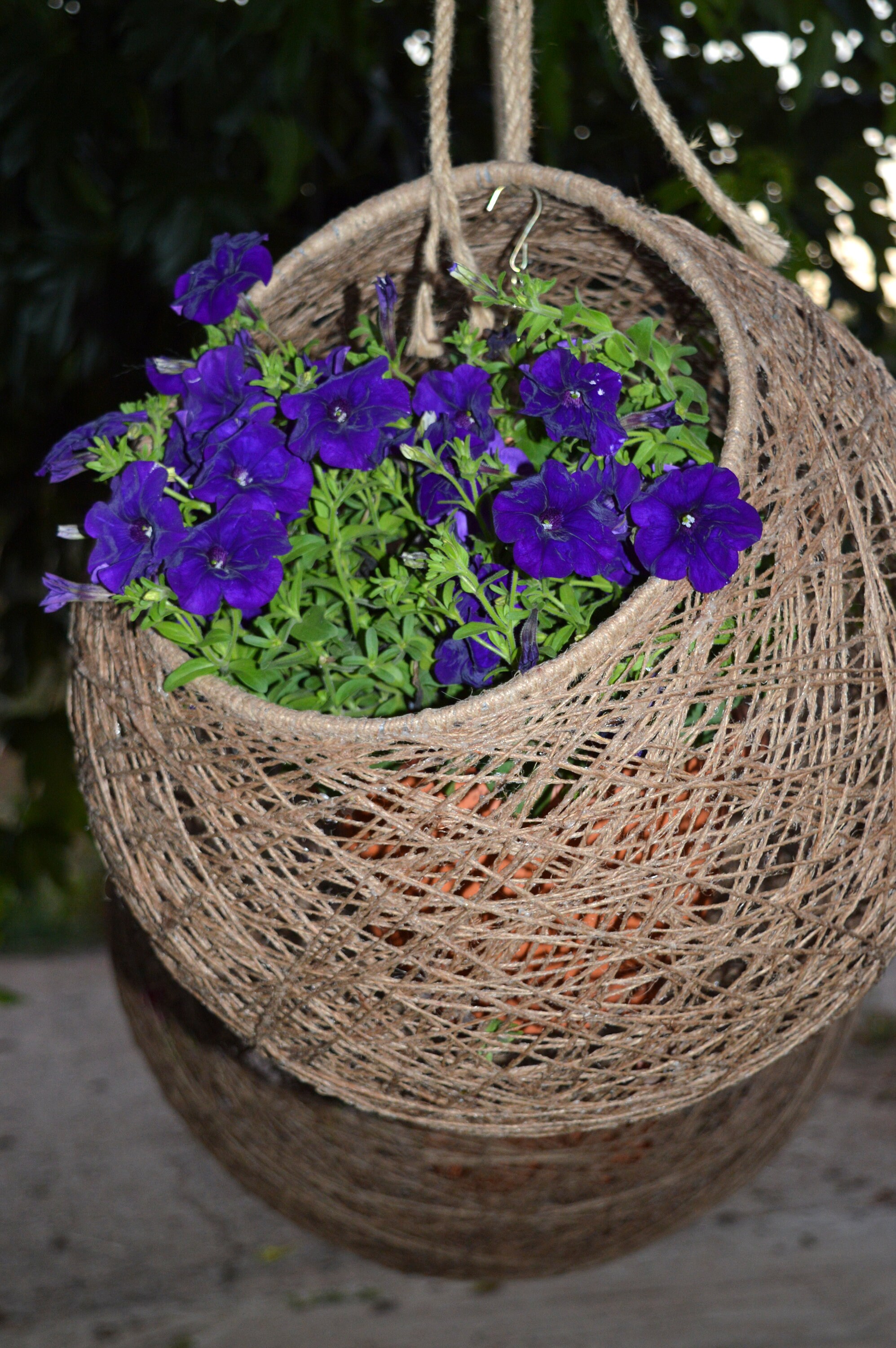 Hanging Planter Basket Decorative Flower Pot Holder. Hemp - Etsy