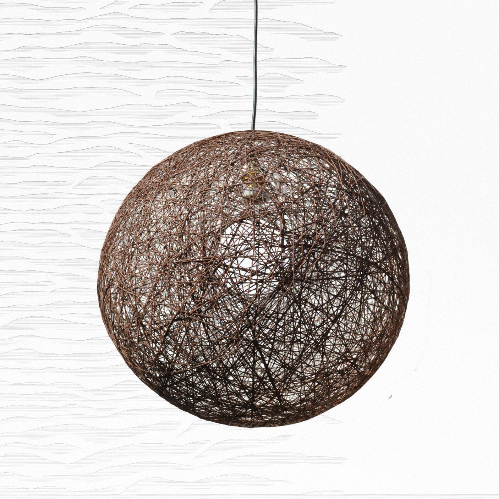 Brown Shadow Lamp. Pendant String Light Globe Pendant Lamp - Etsy