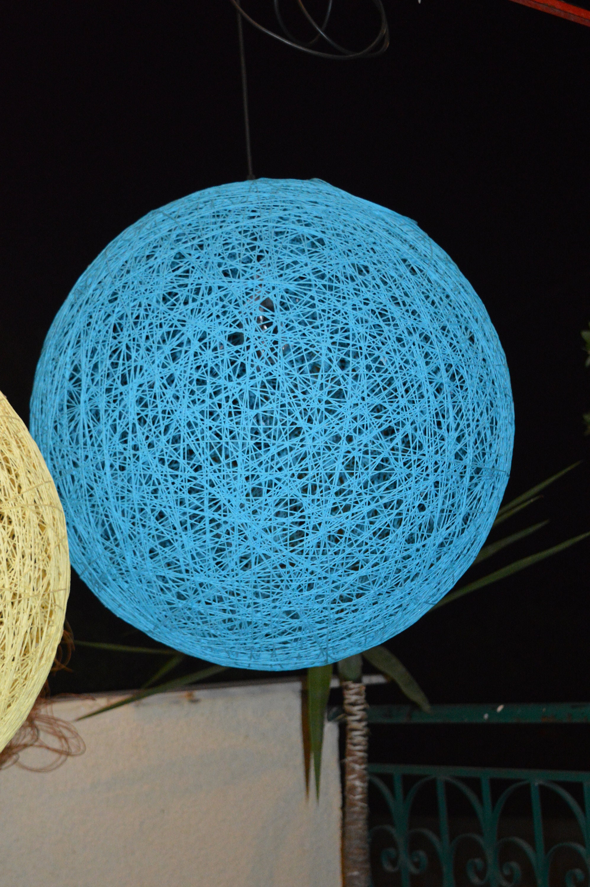 Big Turquoise Sphere Lighting Fixture,pendant Light. Modern Pendant ...