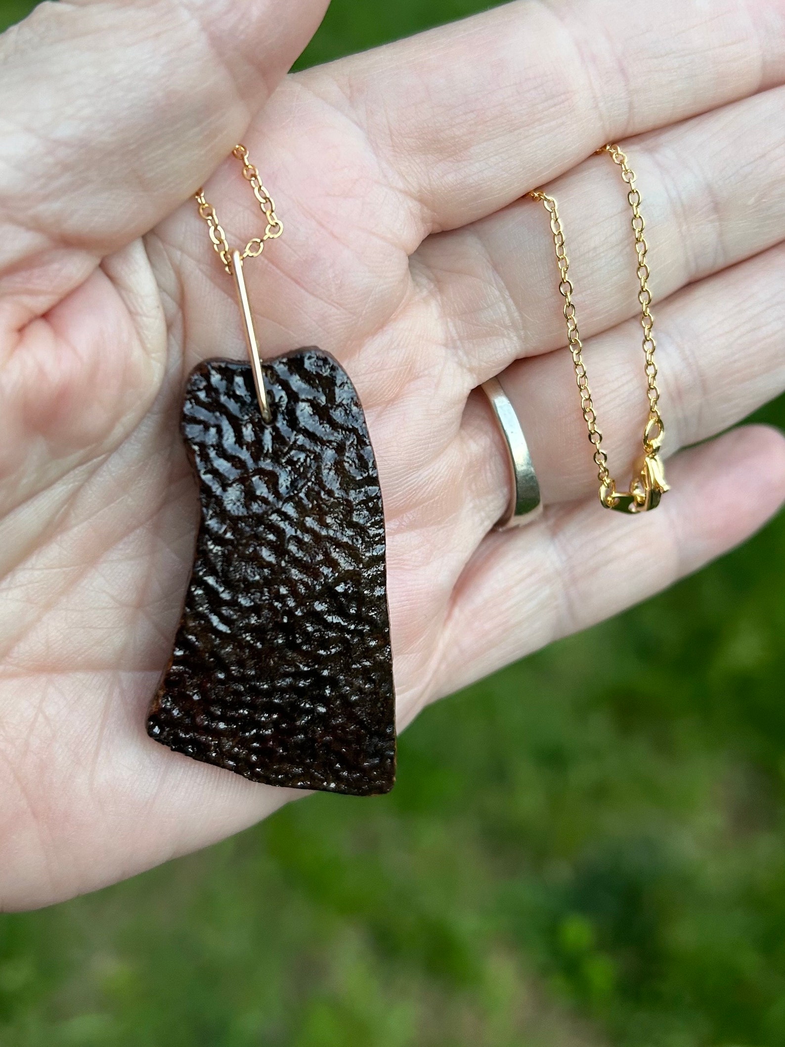 FOSSILIZED SOFTSHELL TURTLE Shell Necklace - Etsy