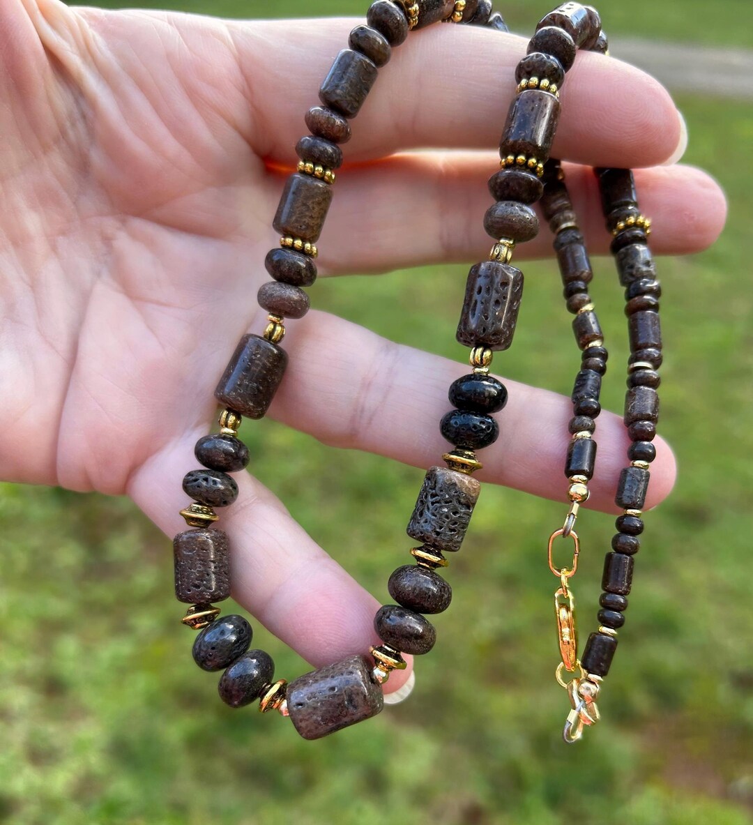 DINOSAUR BONE NECKLACE, Fossil - Etsy