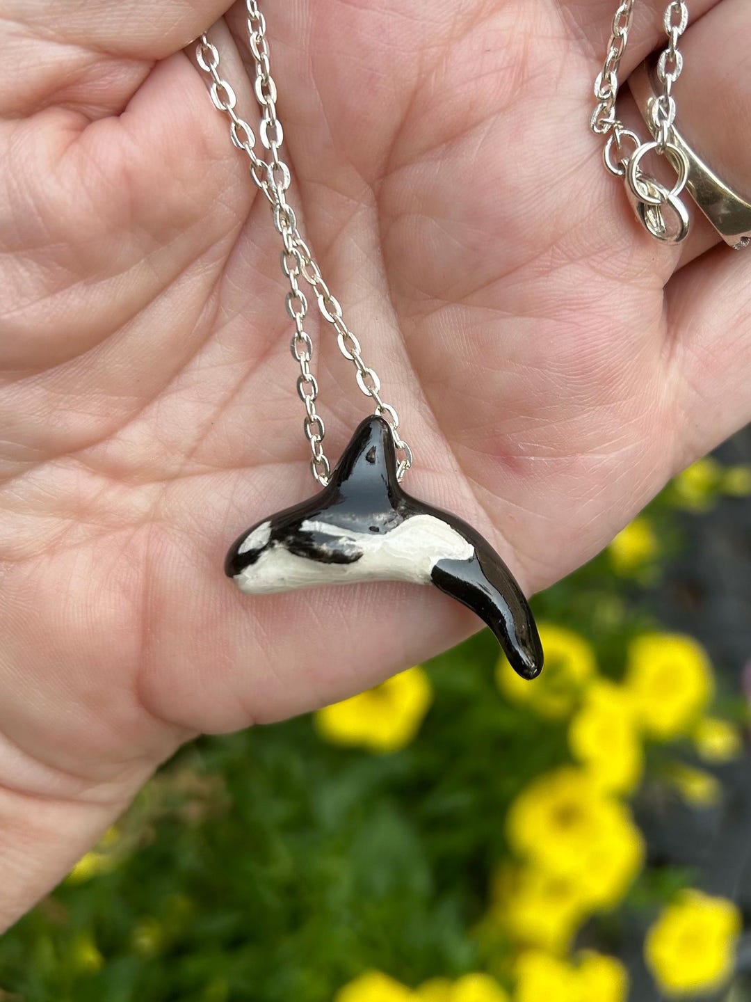 ORCA WHALE NECKLACE, Ceramic - Etsy