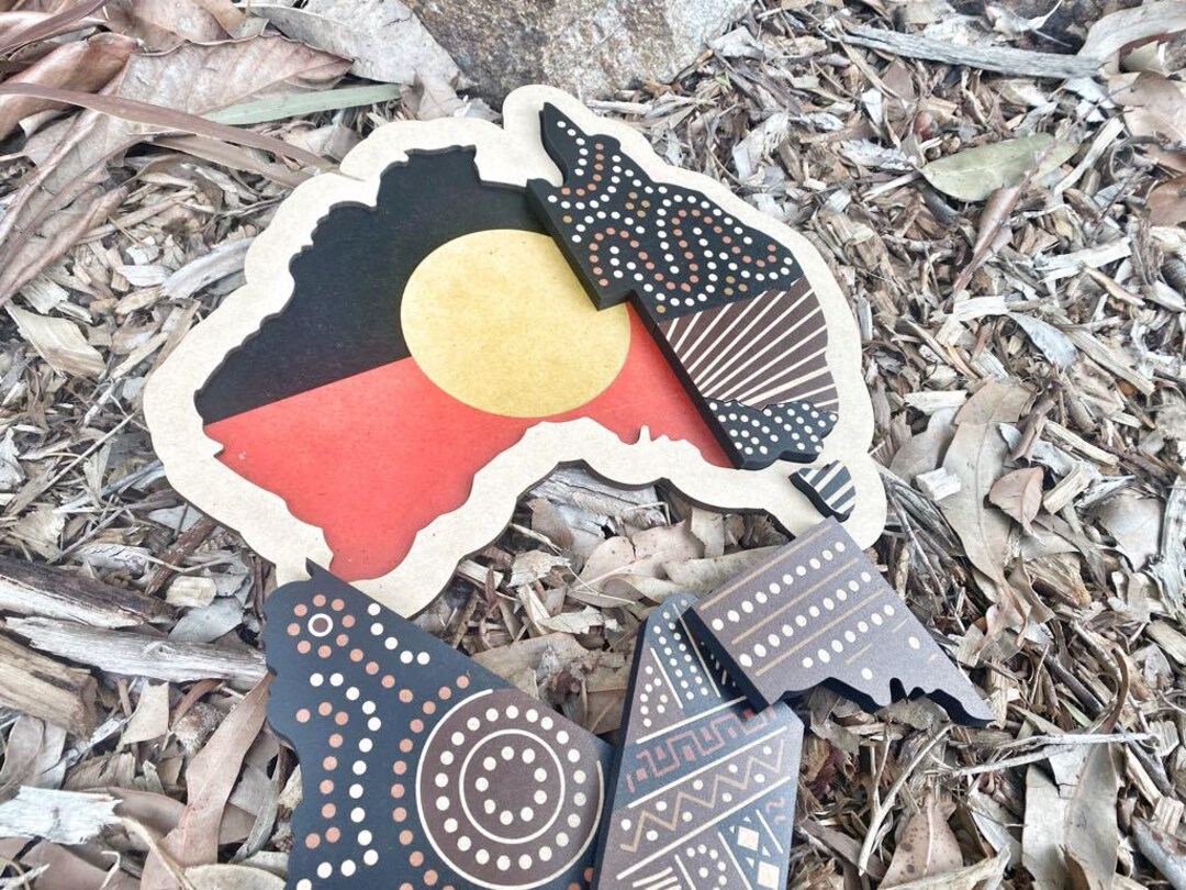 Australia Map - Aboriginal Art Style - Puzzle - Naidoc Week - Etsy