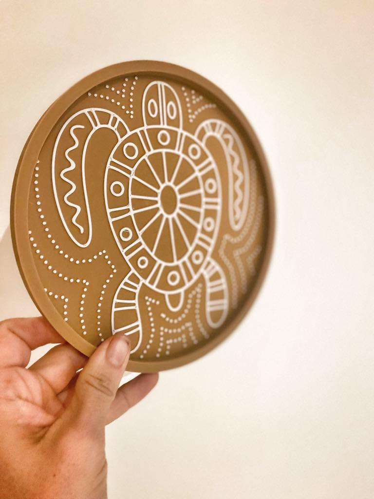 Aboriginal Art , Turtle Sensory Tray, Dot Art Round Sensory Tray ...