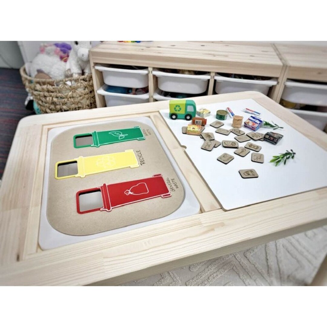FLISAT/ TROFAST Rubbish Sorter Table Insert or Tub. Wooden Insert ...