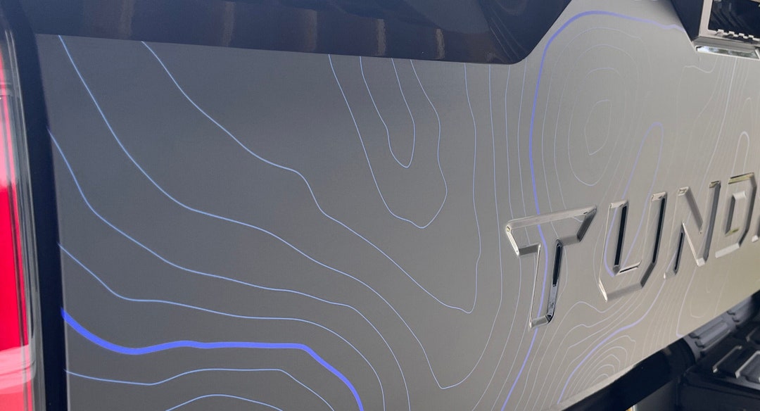 Custom Toyota Tundra Topographic Topo Tailgate Graphics Decal 2022-2024 ...