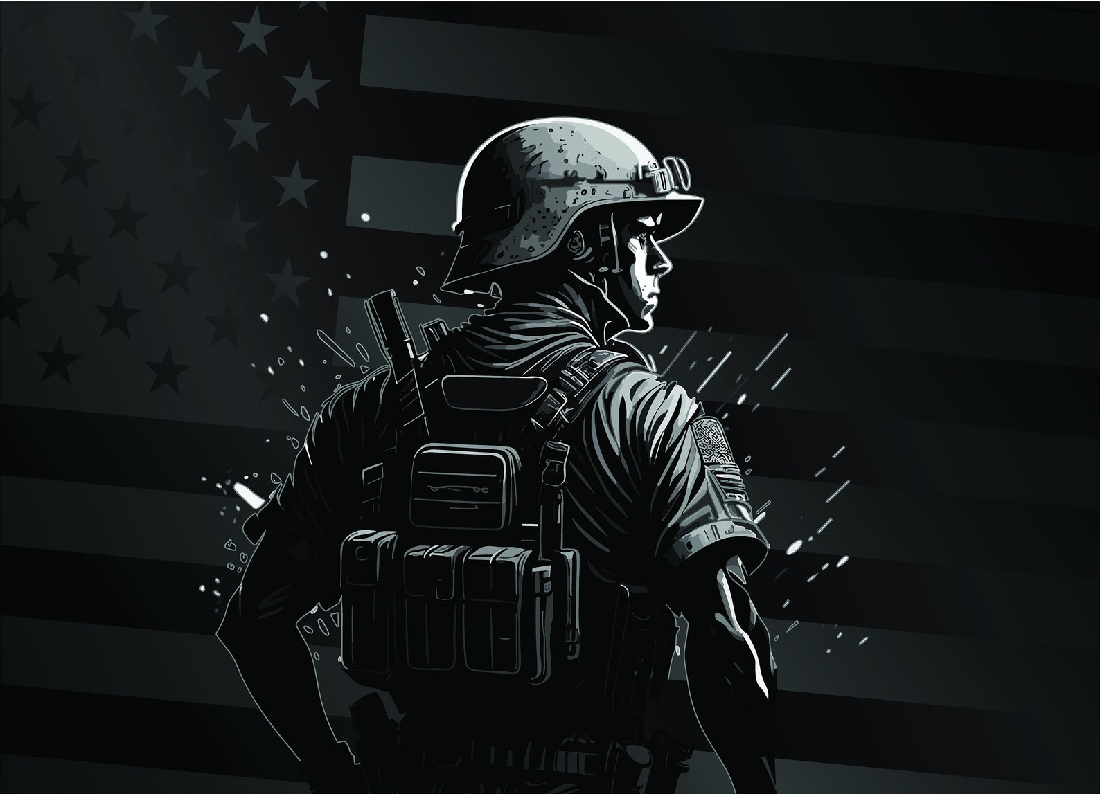 Military Soldier American Flag Hood Wrap Vinyl 52 X 72 10 Year 3m Wrap ...