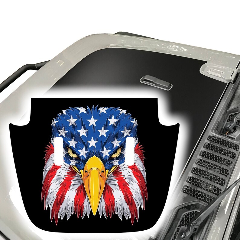 American Eagle Flag Hood Decal Compatible With Jeep Wrangler - Etsy