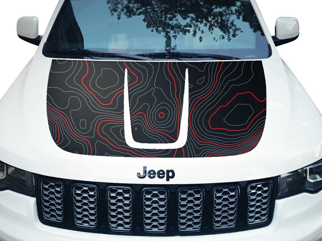 Customizable Topographic Topo Hood Decal Blackout Wrap Compatible With ...