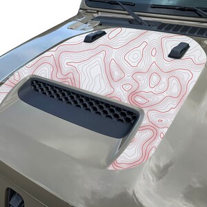 Topographic Topo Hood Decal Compatible With 2018-2024 Jeep Wrangler JL ...