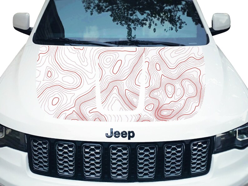 Customizable Topographic Topo Hood Decal Blackout Wrap Compatible With ...