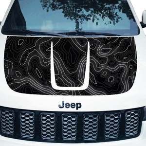 Customizable Topographic Topo Hood Decal Blackout Wrap Compatible With ...