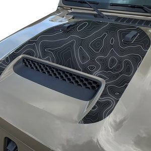Topographic Topo Hood Decal Compatible With 2018-2024 Jeep Wrangler JL ...