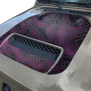 Topographic Topo Hood Decal Compatible With 2018-2024 Jeep Wrangler JL ...
