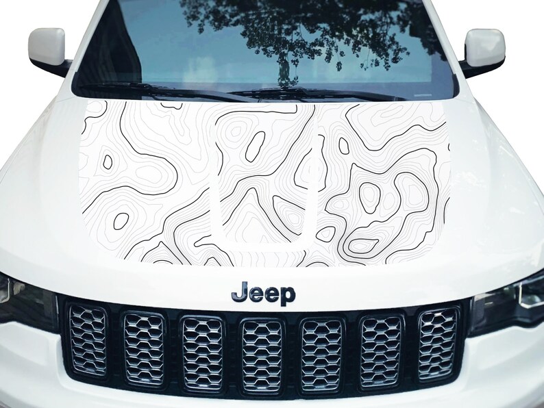 Customizable Topographic Topo Hood Decal Blackout Wrap - Etsy
