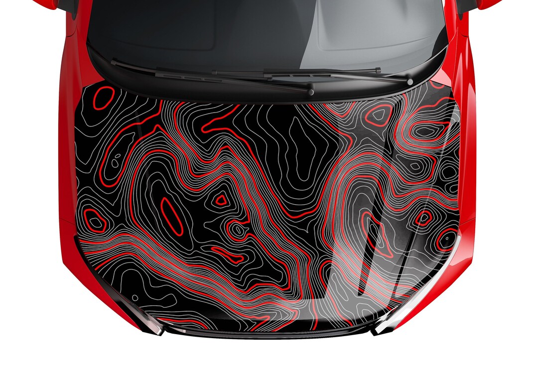 Customizable Topographic Topo Hood Wrap Vinyl Custom Sizes and Color ...