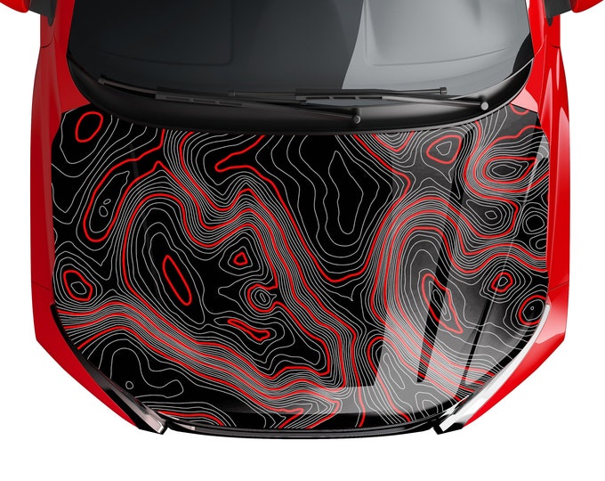 Customizable Topographic Topo Hood Wrap Vinyl Custom Sizes and Color ...