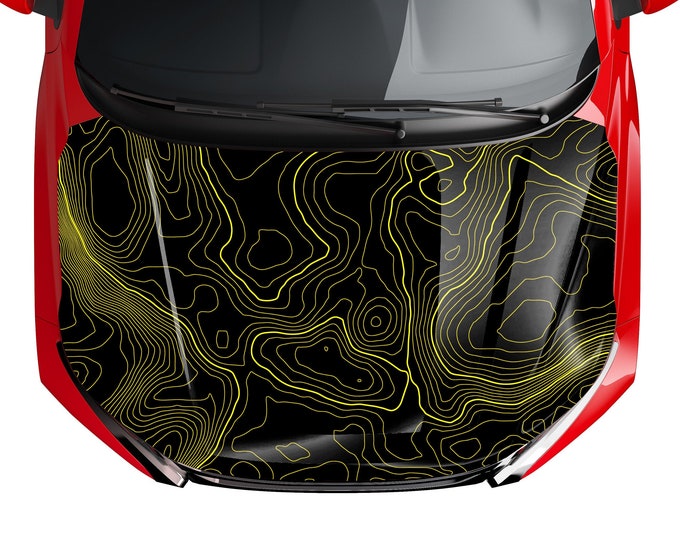 Customizable Topographic Hood Wrap Vinyl (52" X 72") 10 Year Wrap Vinyl ...