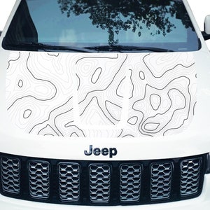 Customizable Topographic Topo Hood Decal Blackout Wrap Compatible With ...