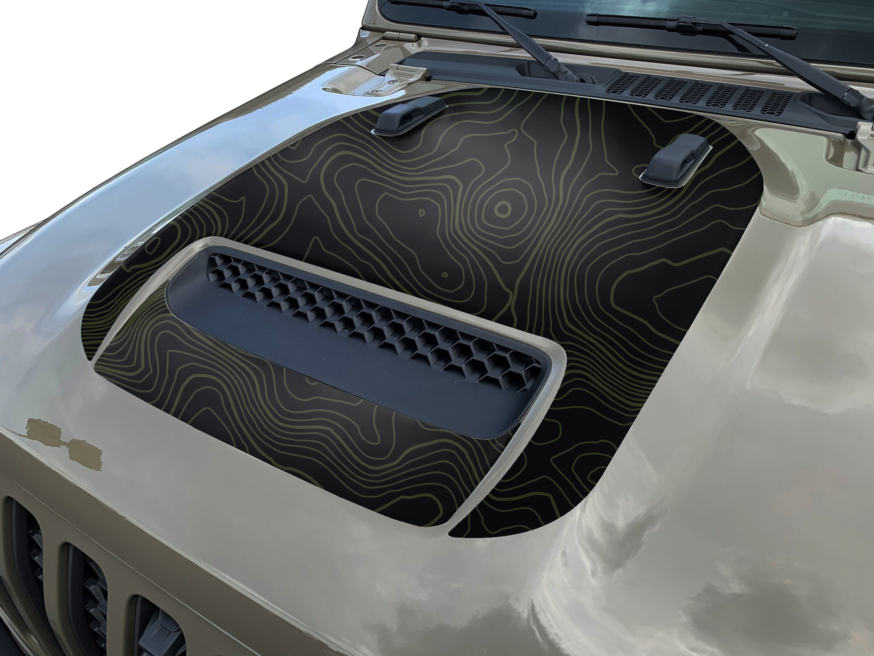 Topographic Topo Hood Decal Compatible With 2018-2024 Jeep Wrangler JL ...