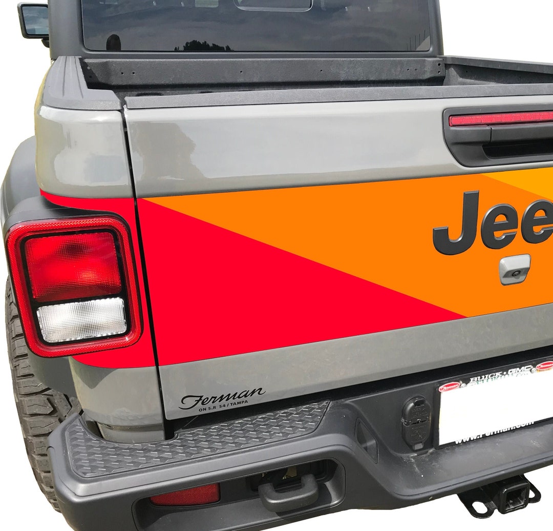 Retro Vintage Tailgate and Tail Light Decals Compatible With 2018-2024 ...
