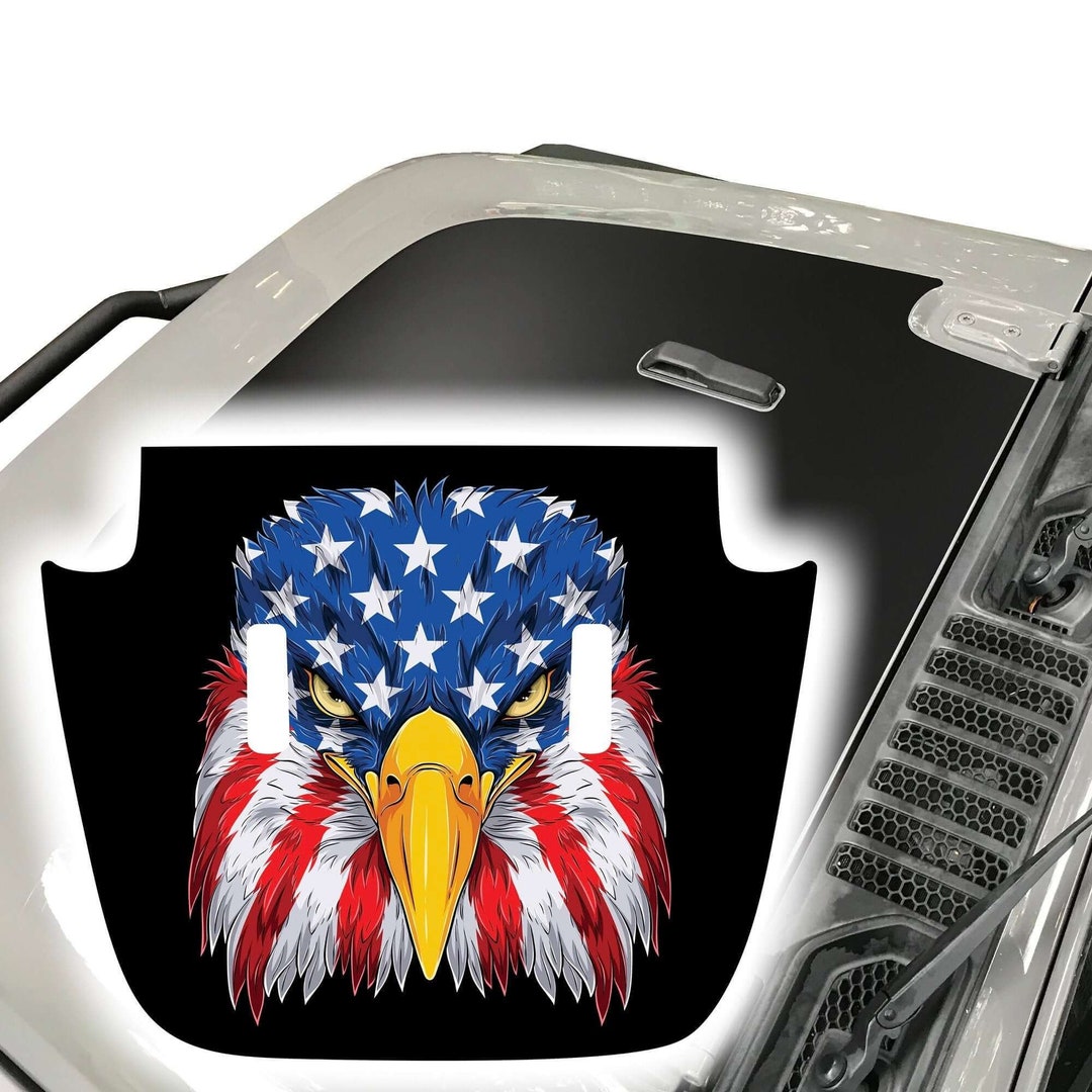 American Eagle Flag Hood Decal Compatible With Jeep Wrangler JL ...