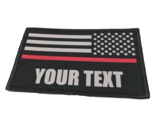 UK Fire Fighter Custom Name Patch Your Text Patch Thin Red - Etsy