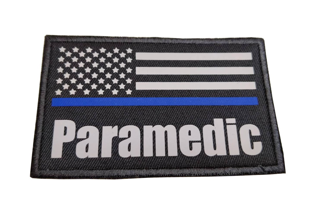EMS EMT Medic Paramedic USA Flag Patch Thin Blue Line Patch - Etsy