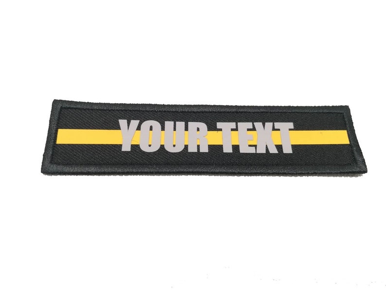 Custom Text Your Text Patch Thin Line Patch Thin Yellow Line Patch With ...