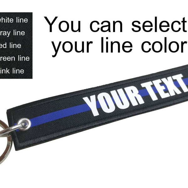 Blue Line Key Chain - Etsy