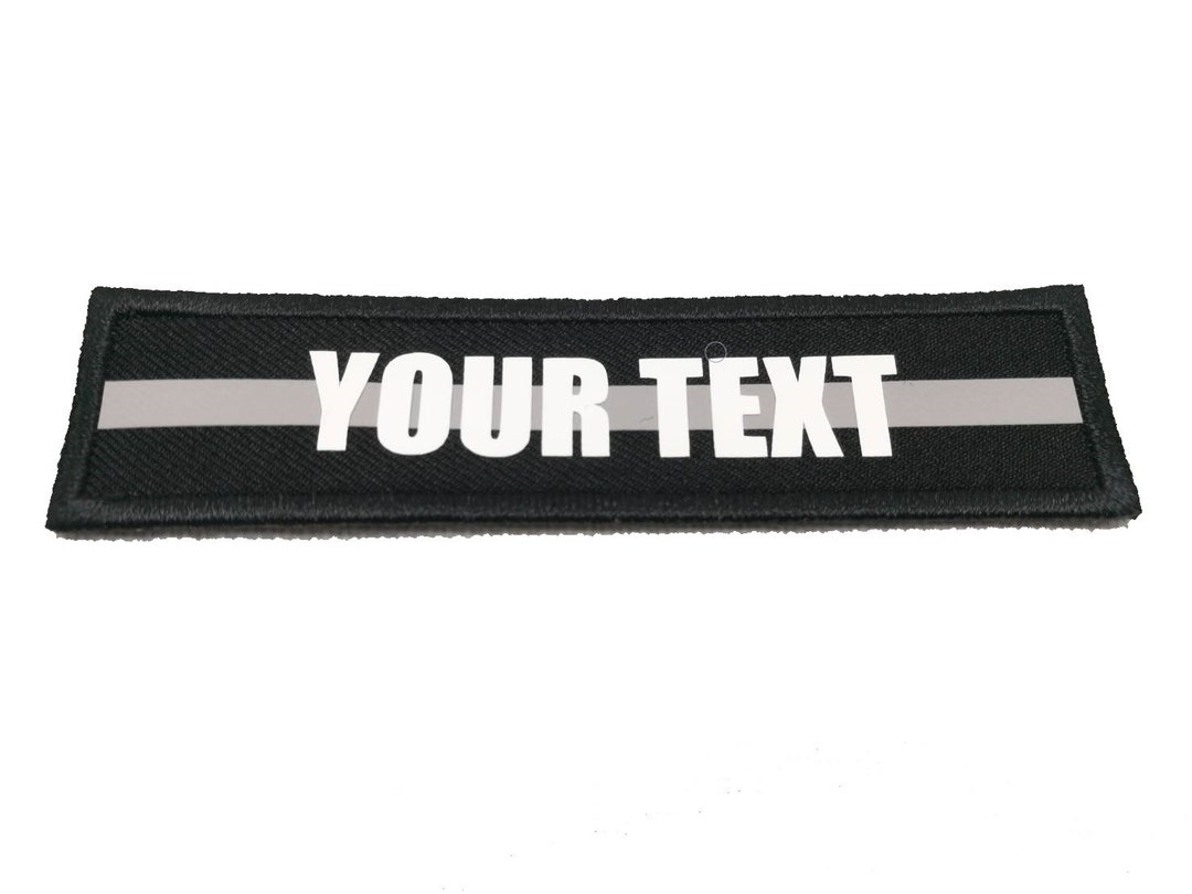 Custom Text Your Text Patch Thin Line Patch Thin Gray Line Patch With ...
