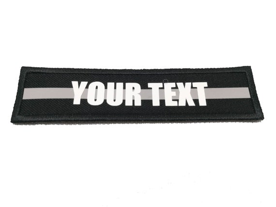 Custom Text Your Text Patch Thin Line Patch Thin Gray Line | Etsy